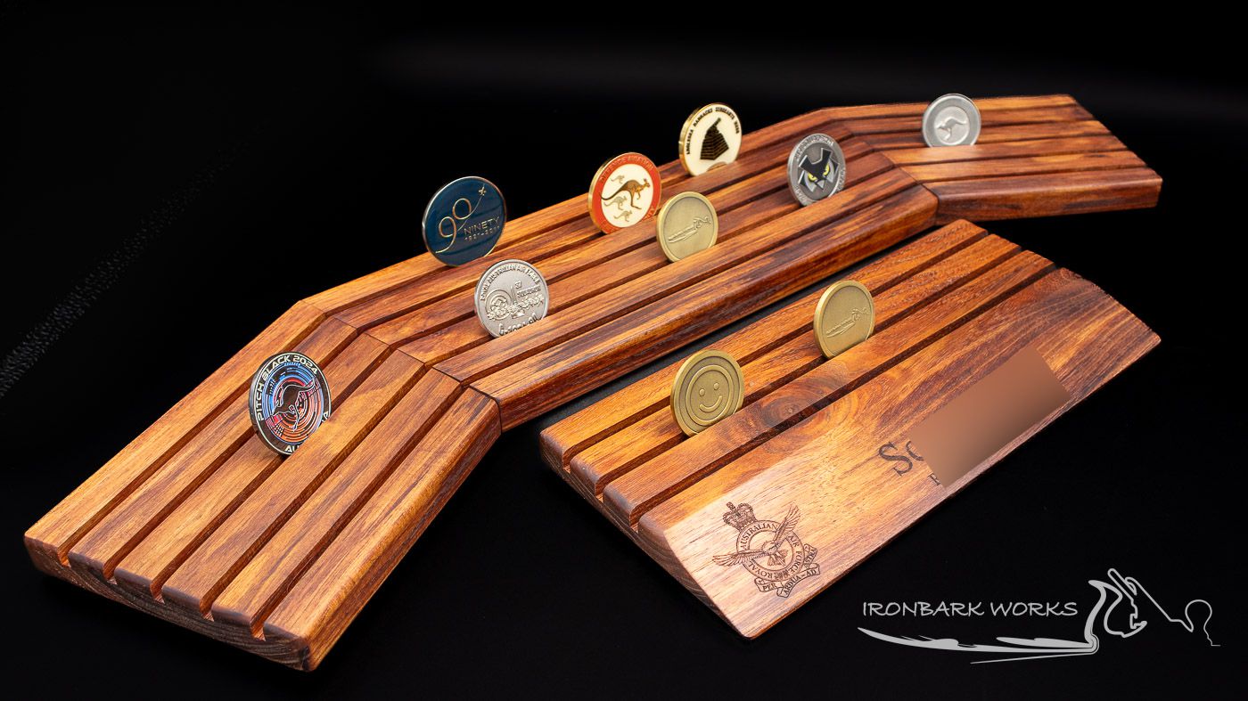 Challenge coin display gallery - IRONBARK WORKS